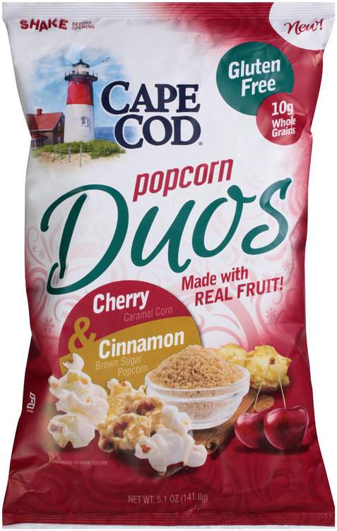 cape cod® popcorn duos cherry caramel corn & cinnamon brown sugar ...