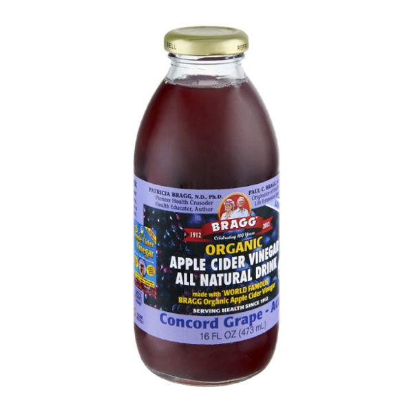 Bragg Organic Apple Cider Vinegar Concord Grape-Acai All Natural Drink ...