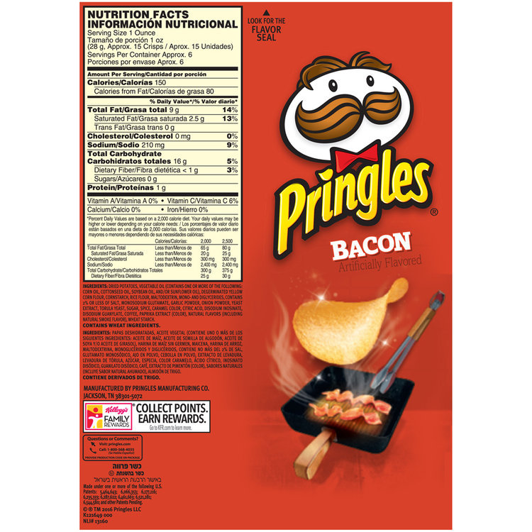 Pringles® Bacon Potato Crisps Reviews 2019