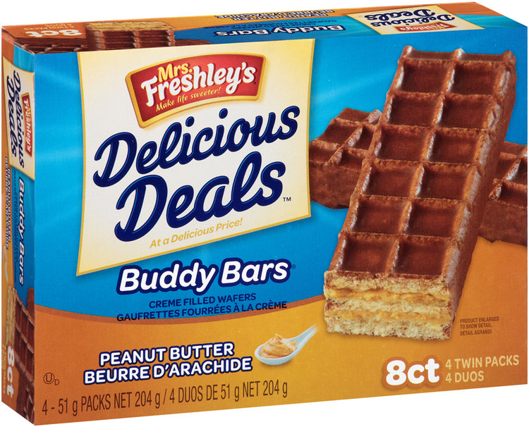 Mrs. Freshley's® Delicious Deals™ Peanut Butter Buddy Bars® Wrappers ...