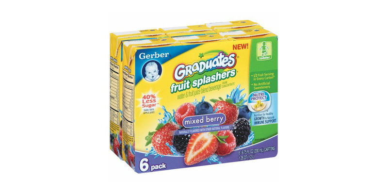 Gerber Graduates Fruit Splashers Mixed Berry Water & Fruit Juice Blend ...