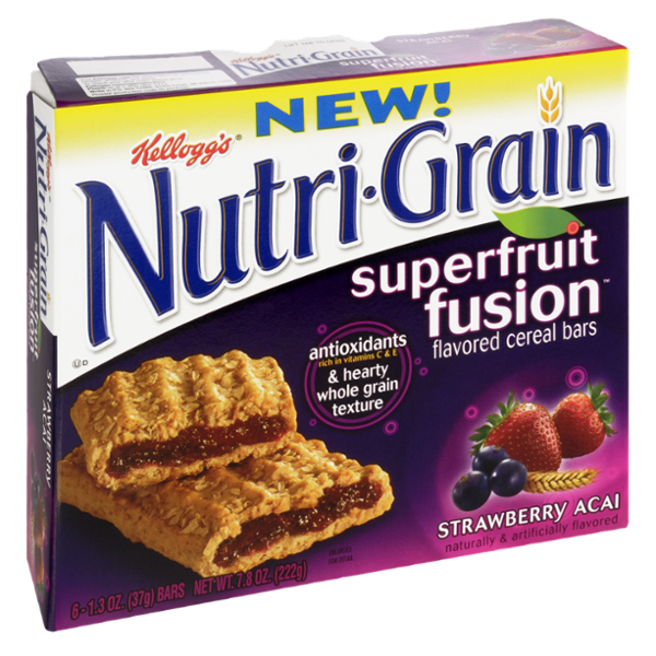 Kellogg's® Nutri-Grain® Superfruit Fusion Strawberry Acai Cereal Bars ...