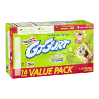 GO-GURT® Portable Low Fat Yogurt SpongeBob Squarepants Strawberry Splash Cool Cotton Candy ...