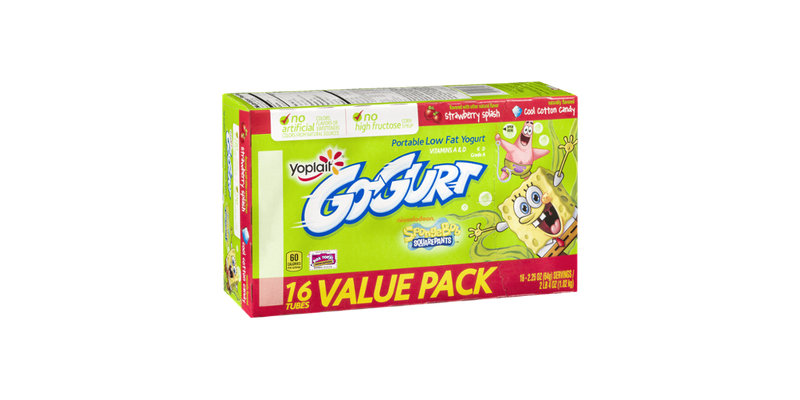 GO-GURT® Portable Low Fat Yogurt SpongeBob Squarepants Strawberry ...