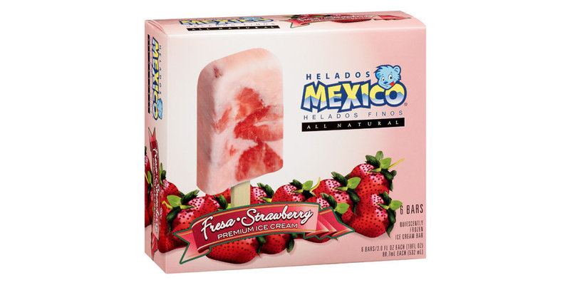 Helados Mexico Fresa-Strawberry Premium Ice Cream Bars, 18 fl oz ...
