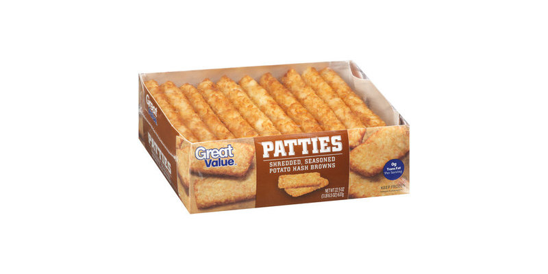 Great Value Shredded Seasoned Potato Patties Hash Brown, 22.5 oz ...