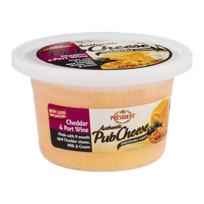 President Authentic Pub Cheese Spreadable Cheddar & Port Wine Reviews 2019