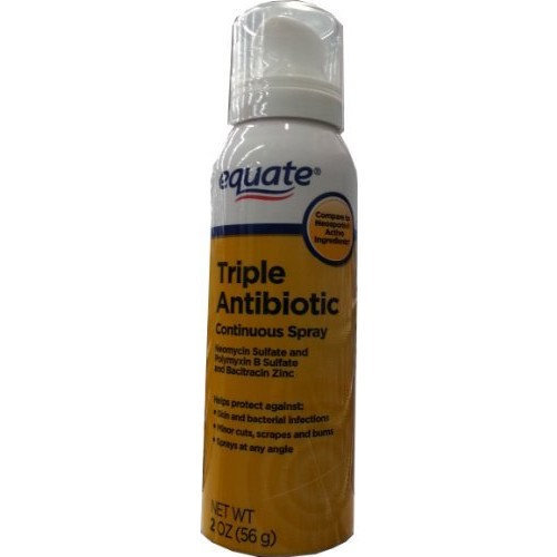 Equate Triple Antibiotic Continuous Spray 2oz Compare to Neosporin ...