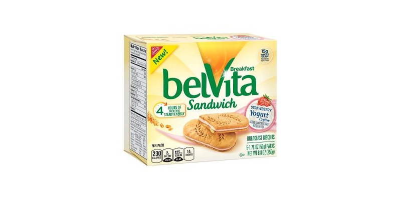 Nabisco belVita Breakfast Biscuits Sandwich Strawberry Yogurt Creme ...