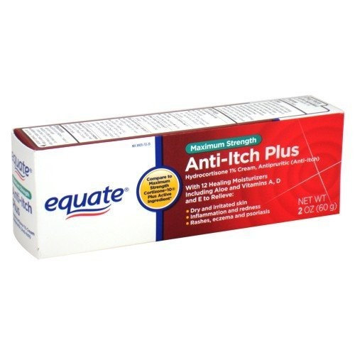 Equate - Anti-Itch Plus Cream, Hydrocortisone 1%, Maximum Strength, 2 ...