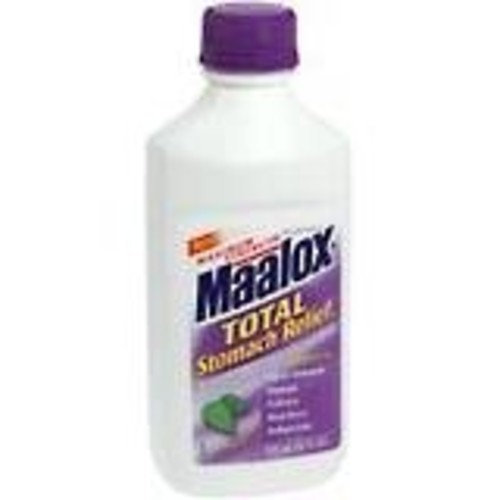 Maalox Total Stomach Relief Maximum Strength Liquid, Peppermint - 12 Oz ...