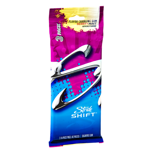 Stride Shift Berry Mint Sugar Free Flavor Changing Gum- 3 PK Reviews 2019