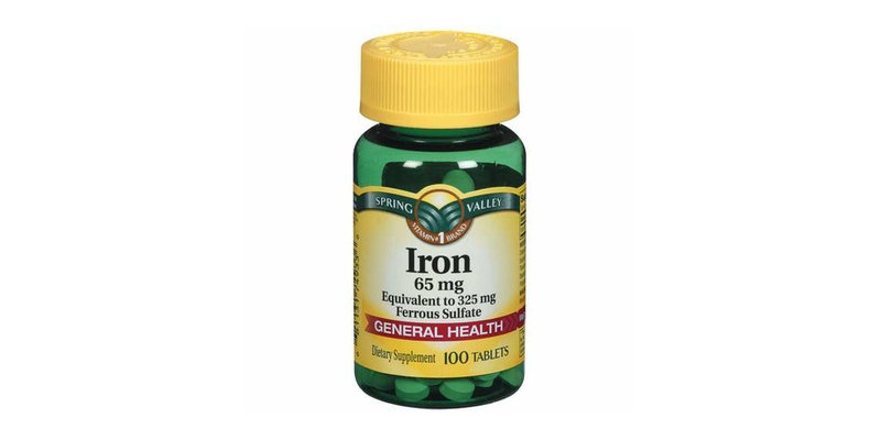 Spring Valley Iron 65Mg 100Ct Iron 65 Mg Tablets Dietary Supplement 100 ...