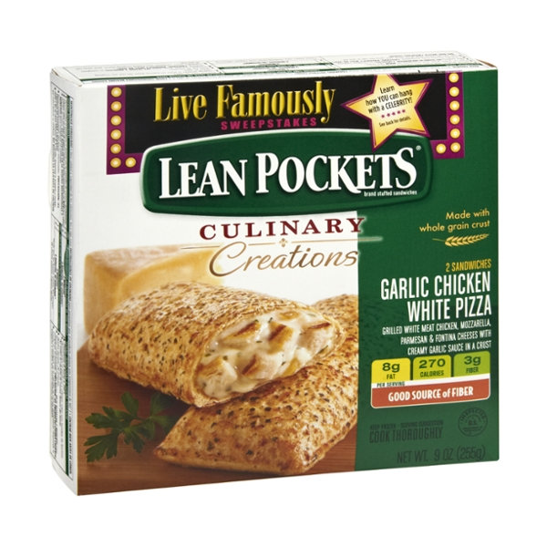 Lean Pockets Culinary Creations Garlic Chicken White Pizza Sandwiches ...