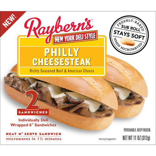 Raybern New York Deli Style Raybern's Philly Cheesesteak Sandwich, 5.5 ...