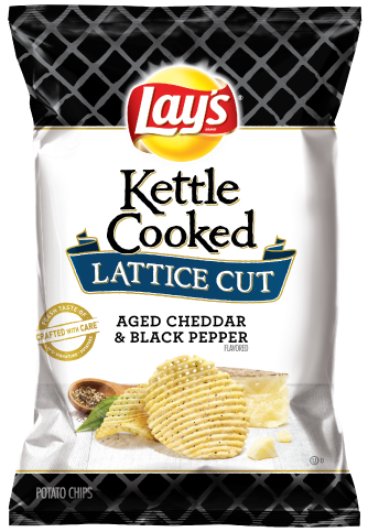LAY'S® Kettle Cooked Lattice Cut Aged Cheddar & Black Pepper Flavored ...
