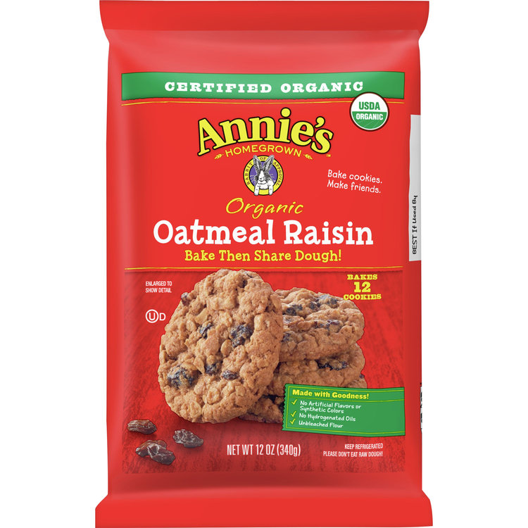 Annie's Organic Oatmeal Raisin Cookie Dough, Bake & Share Cookie Dough ...