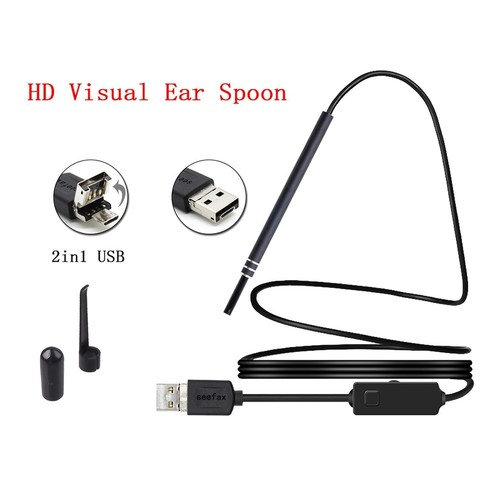 USB Ear Cleaning Endoscope Visual Earpick with Adjustable LED Light Ear ...