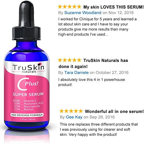 TruSkin Naturals Vitamin C-Plus Super Serum, Anti Aging Anti-Wrinkle ...