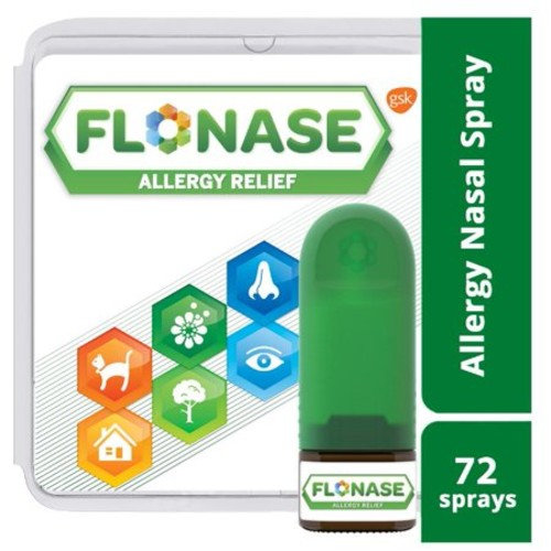 Flonase 24hr Allergy Relief Nasal Spray, Full Prescription Strength, 72 ...