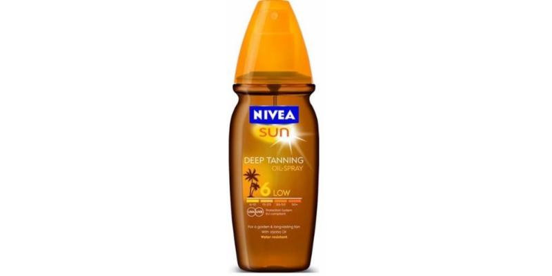 NIVEA Sun Deep Tanning Oil Spray SPF 6 Golden & Lond-Lasting Tan ...