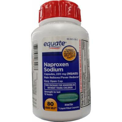 Equate Naproxen Sodium Liquid-Filled Capsules, 220mg (NSAID), 80ct ...